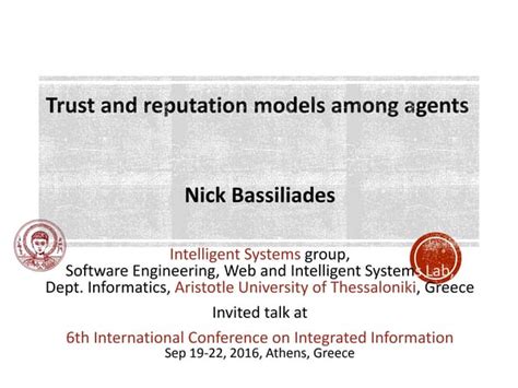 Trust And Reputation Models Among Agents Ppt