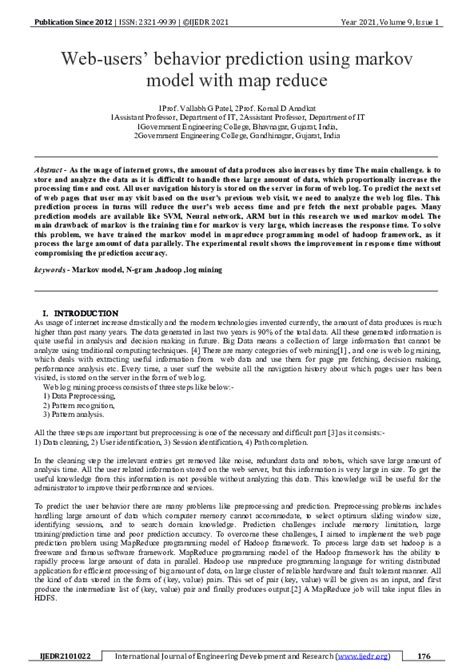 pdf web users behavior prediction using markov model with map reduce
