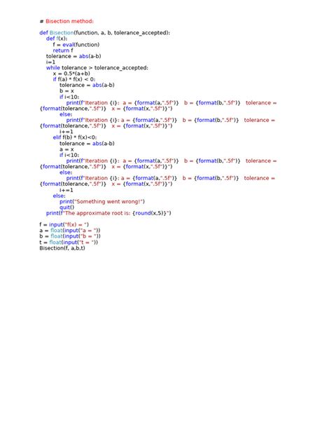Bisection Method Pdf