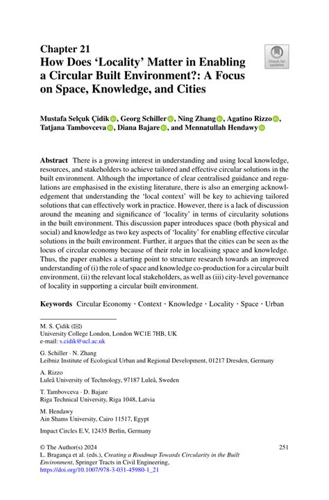 Pdf How Does ‘locality Matter In Enabling A Circular Built Environment A Focus On Space