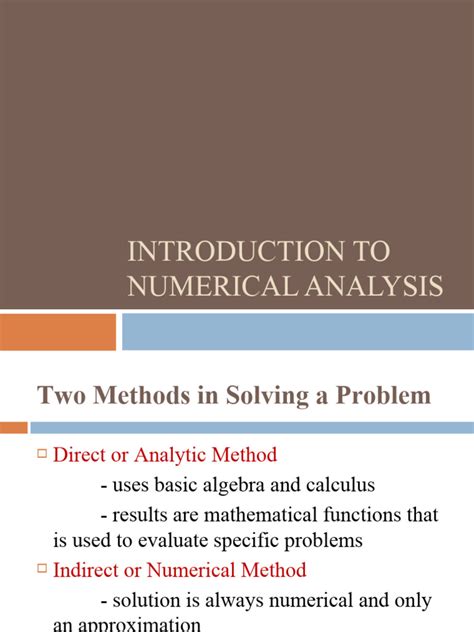 Introduction To Numerical Analysis With Examples Pdf Numerical