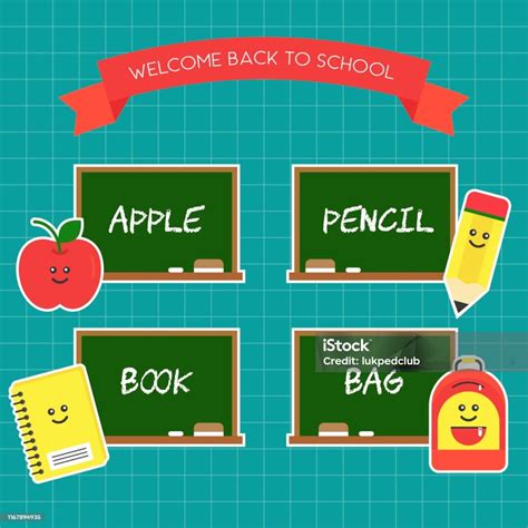 학교 포스터 템플릿 벡터 일러스트레이션으로 돌아가기 교육에 대한 스톡 벡터 아트 및 기타 이미지 교육 배경 주제 벡터
