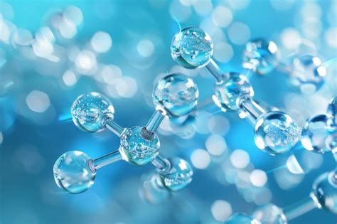 Molecular Structure Model With Red And White Atoms In A Blue Background