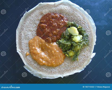 Ethiopian And Eritrean Food Assortment Of Main Dishes Royalty Free