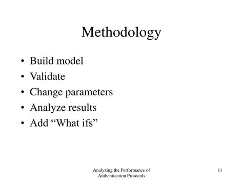 Ppt A Methodology For Analyzing The Performance Of Authentication