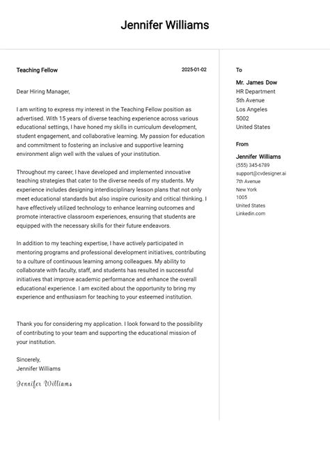 14 Teaching Assistant Cover Letter Examples And Templates For 2026