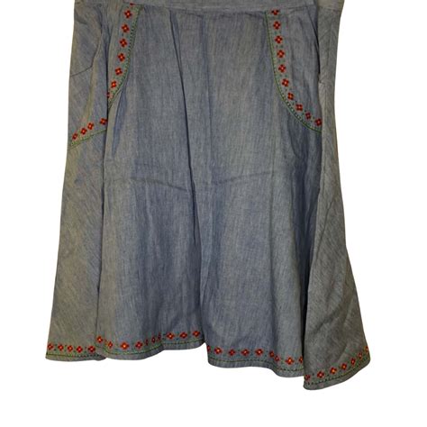 Dangerfield Womens Size 12 Mini Skirt Blue Pattern