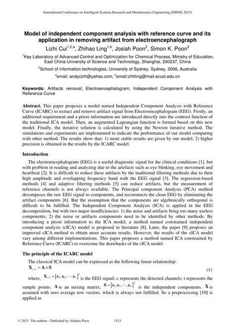 Pdf Model Of Independent Component Analysis With Reference Curve And Its Application In