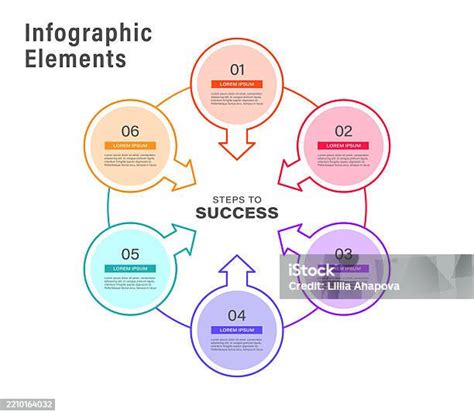 화살표와 6단계 또는 옵션이 있는 원형 인포그래픽 템플릿 0명에 대한 스톡 벡터 아트 및 기타 이미지 0명 4가지 개체 6 Istock