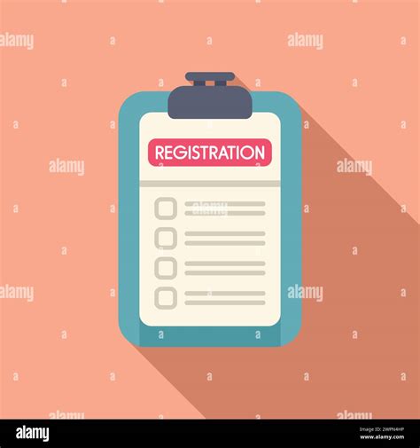 Registration Form Clipboard Icon Flat Vector Account Create Membership