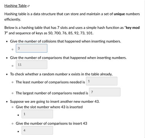 Solved Below Is A Hashing Table That Has 7 Slots And Uses A
