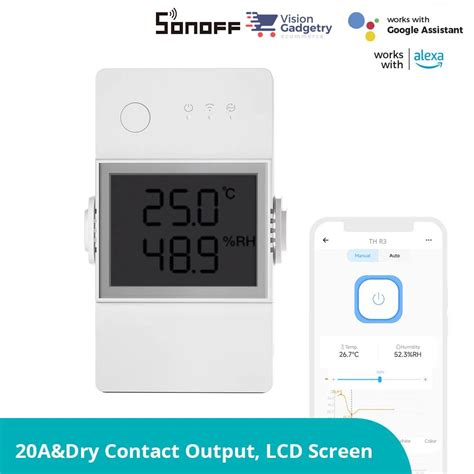 Sonoff TH Elite Origin THR320D THR320 Smart Temperature Humidity Monitor Sensor Switch 20A High