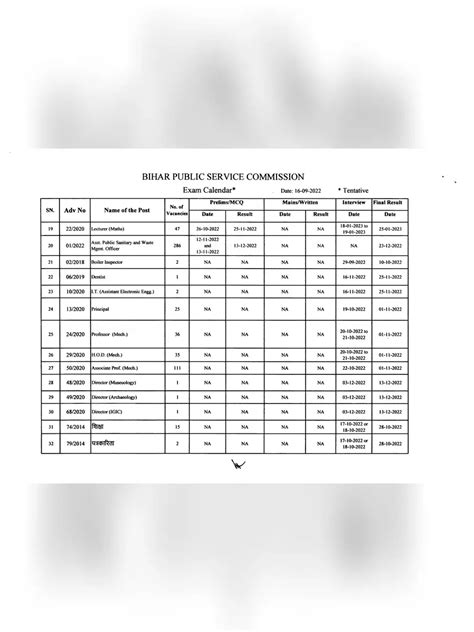 BPSC Exam Calendar 2022 PDF InstaPDF