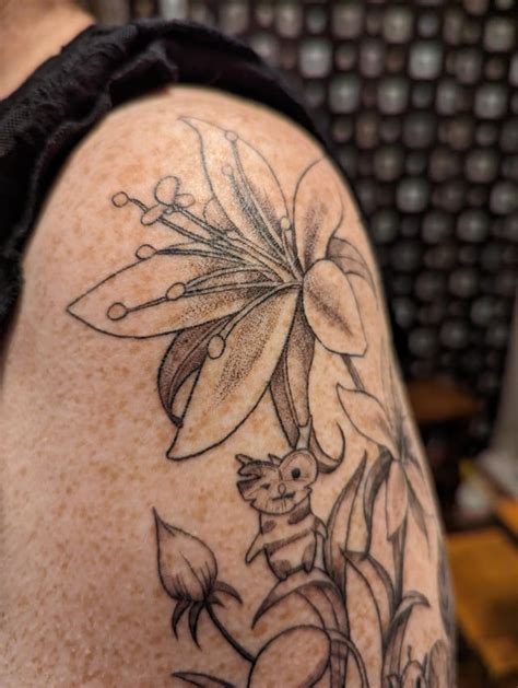 Zelda Botw Inspired Floral Piece Praying Mantis Tattoo Grand Rapids