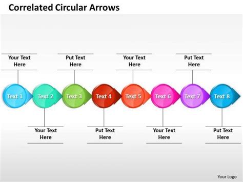 Ppt Correlated Circular Arrows PowerPoint Templates Horizontal Line Stages