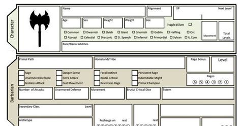 Reddit Dnd [5e] Class Specific Character Sheets In Pdf Format Character Sheet Character