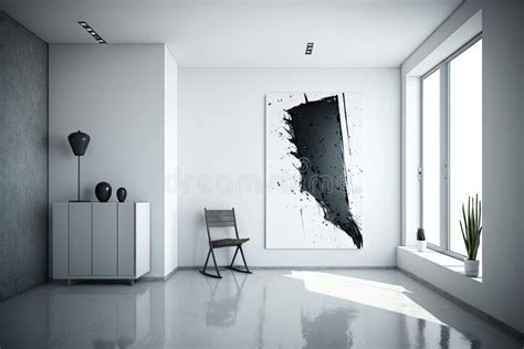 Minimalist Art Piece Featuring A Simple Geometric Shape In Primary Colors Stock Illustration