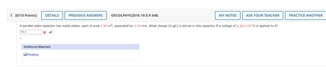 Solved [0 15 Points] Oscolphys2016 19 5 P 048 ×μc
