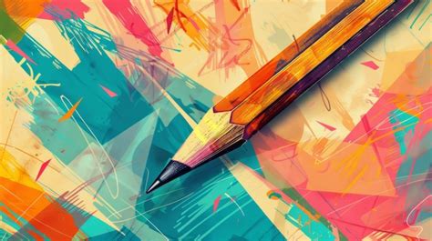 Premium Photo Colorful Abstract Art And Pencil