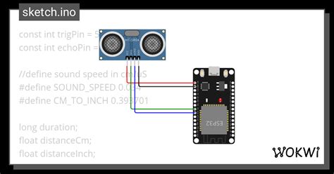 ultrasonik led wokwi esp32 stm32 arduino simulator