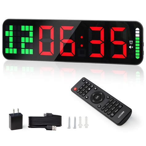 Lucorb Gym Timer 15 Large Digital Wall Clock For Gym Interval Workout Timer With Time Progress