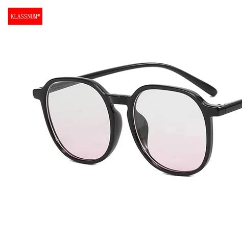 Klassnum Anti Blue Light Glasses Women Large Frame Blush Glasses