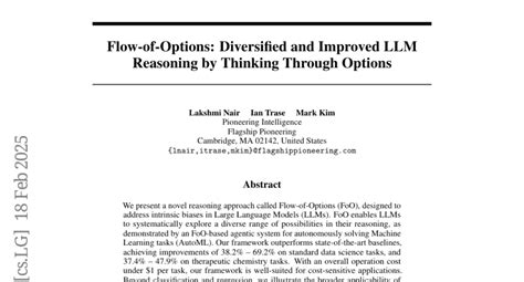 Flow Of Options Diversified And Improved Llm Reasoning By Thinking Through Options Ai For