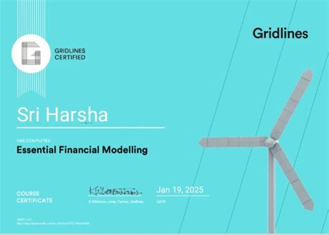 Sri Harsha On Linkedin Financialmodelling Gridlinescertified