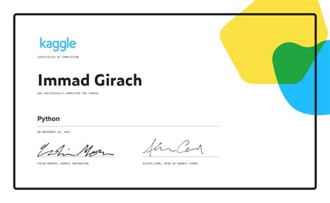 immad rafiq on linkedin immad girach completed the python course on kaggle