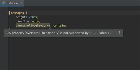 check browser compatibility in css jetbrains guide