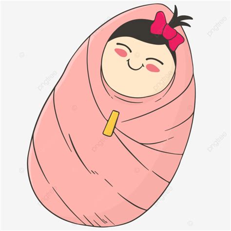 갓난 아기 소녀 신생아 아기 소녀 만화 새로 태어난 아기 분홍색 Png 일러스트 및 Psd 이미지 무료 다운로드 Pngtree