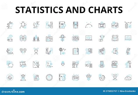 Statistics And Charts Linear Icons Set Data Graphs Trends Variance Correlation Standard