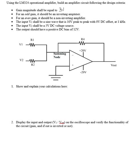 Using The LM Operational Amplifier Build An Chegg Com