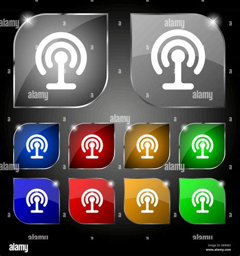 Wifi Icon Sign Set Of Ten Colorful Buttons With Glare Vector Stock Vector Image And Art Alamy