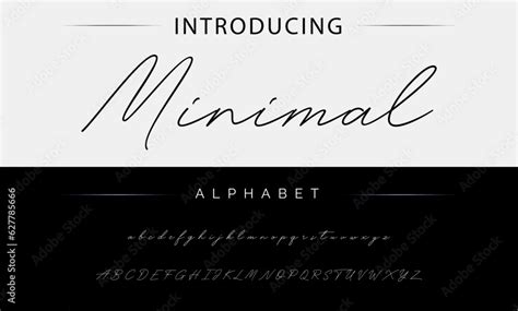 Minimal Hand Drawn Vector Alphabet Modern Monoline Signature Script Font Elegant Signature