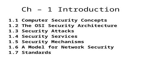 Pptx Ch 1 Introduction 1 1 Computer Security Concepts 1 2 The Osi