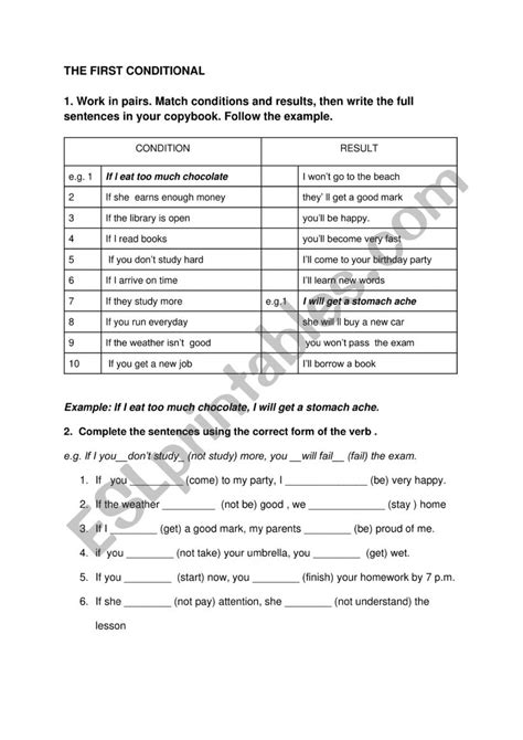 First Conditional Esl Worksheet By Silvia Bs