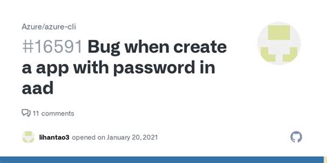 Bug When Create A App With Password In Aad · Issue 16591 · Azureazure