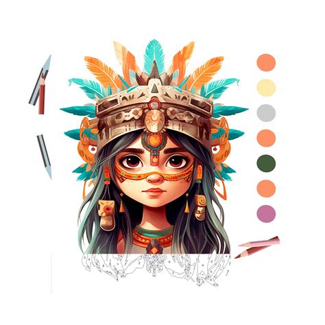 Color By Number For Adult Paint By Number Printable Beautiful Atzec Girl Coloring Pages Sheet