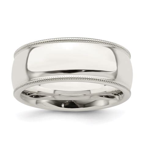 Auriga Fine Jewelry 925 Sterling Silver 8mm Milgrain Comfort Fit