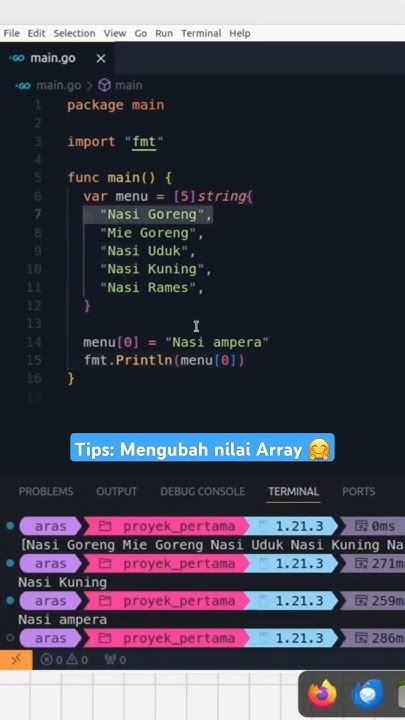 Mengubah Nilai Array Coding Programming Tutorial Youtube