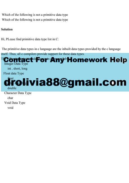 Which Of The Following Is Not A Primitive Data Type Which Of Th Pdf