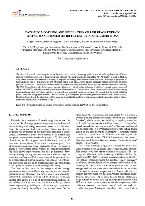 Pdf Dynamic Modeling And Simulation Of Buildings Energy Performance Based On Different