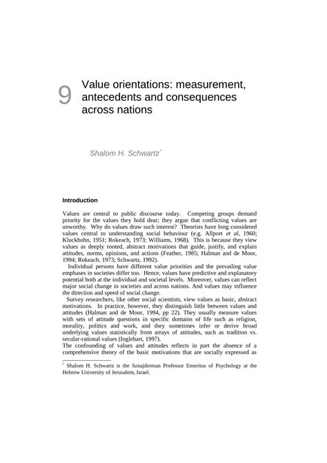 Pdf Value Orientations Measurement Antecedents And Consequences