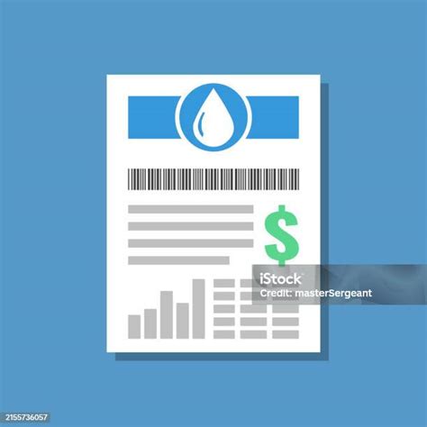 물 요금 평면 디자인 벡터 일러스트 레이 션 생활비 개념 증가 유틸리티 용지 송장 픽토그램 가격에 대한 스톡 벡터 아트 및 기타