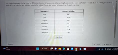 solved use the lottery data set below and α 0 3 to calculate