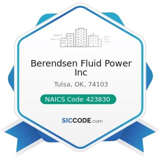 Berendsen Fluid Power Inc Zip 74103 Naics 423830