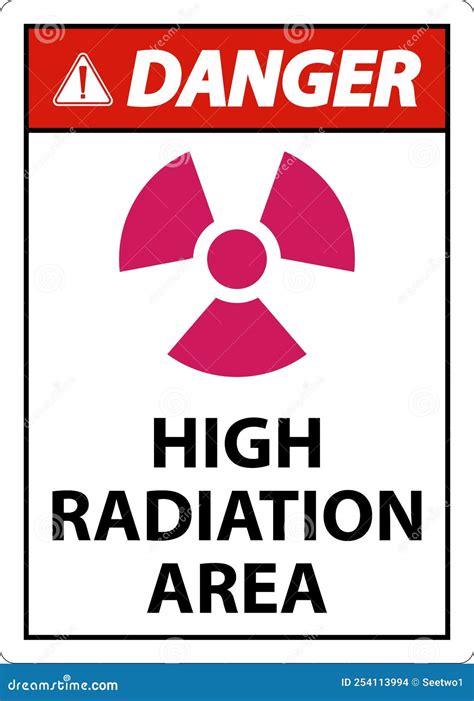 High Radiation Caution Sign Ensure Safety In Hazardous Areas Vector
