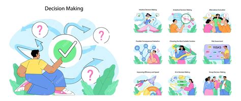 Premium Vector Decision Making Set From Intuitive To Analytical Exploring Various