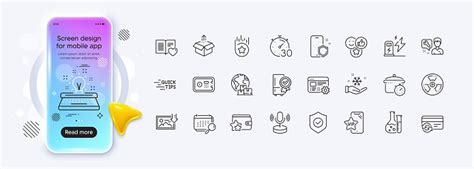 웹 앱용 동결 사진 다운로드 및 안전 상자 선 아이콘 픽토그램 아이콘입니다 전화 모형 그라디언트 화면 벡터 3차원 형태에 대한 스톡 벡터 아트 및 기타 이미지 Istock